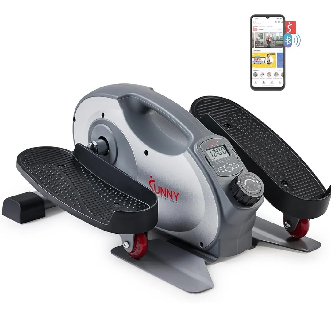 Sunny Health & Fitness Sitting Under Desk Elliptical Peddler,Portable ...
