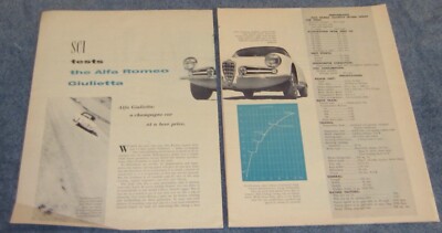 1956 Alfa Romeo Giulietta Vintage Info Article "A Champagne Car at a ...