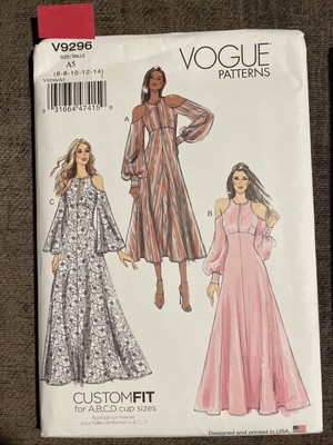 Vogue Pattern V9296 - Misses' Dress - Hem Variations, Cold Shoulder ...