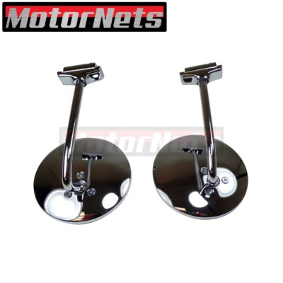 4-1/2" Round 6" Long Arm Chrome Stainless Peep Mirror Door Side View ...