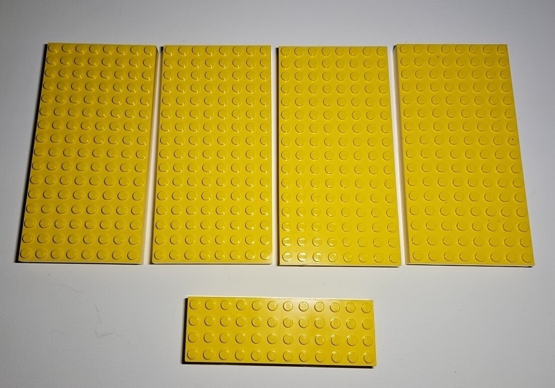 Lot Of 5 Lego Base Plates 8x16 12x4 Stud Thick Yellow Vintage | eBay