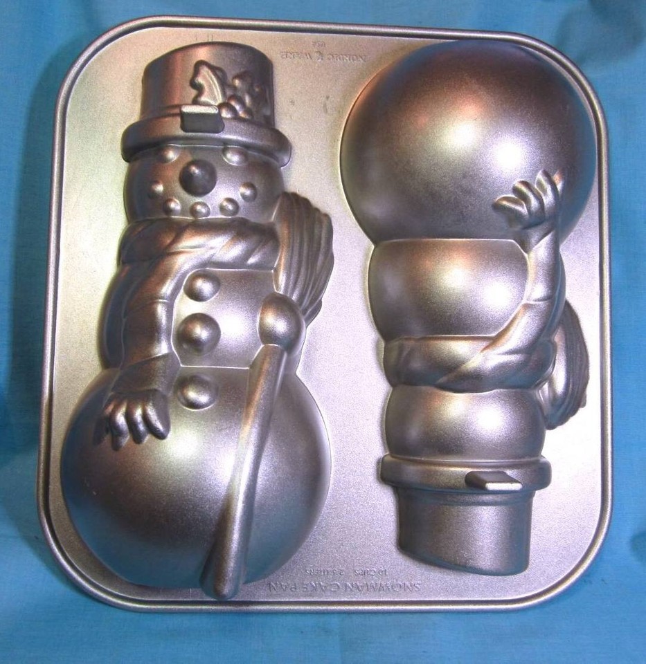 Williams Sonoma Nordic Ware Snowman 3D Cake Pan Made in USA New, Never ...
