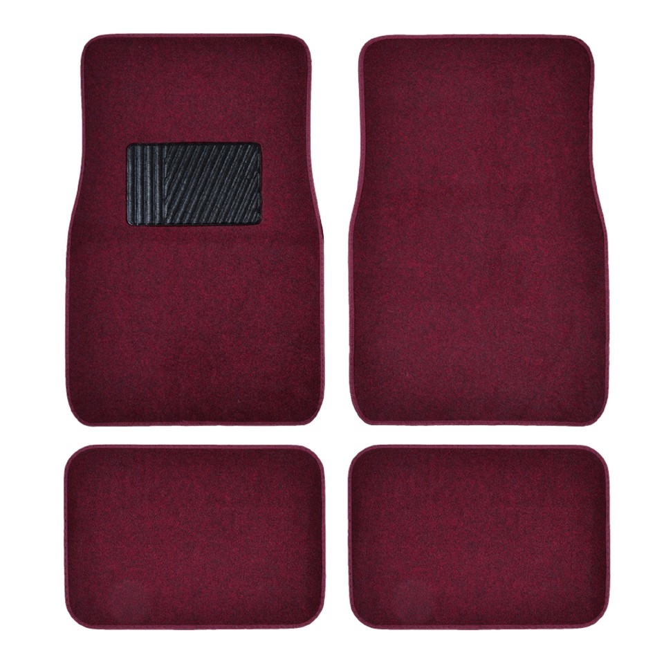 Car Carpet Floor Mats 4 Piece Vinyl Heel Pad Rug for Sedan & SUV Car ...