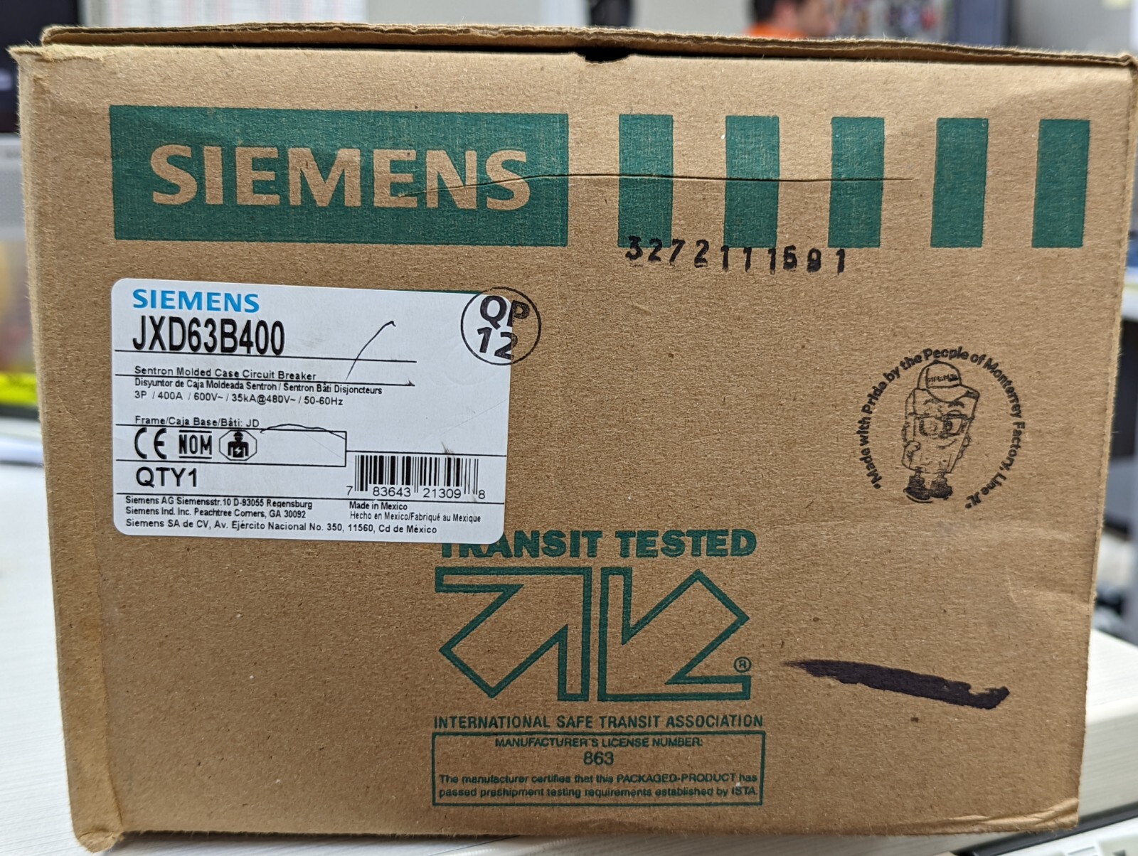 Siemens JXD63B400 3 Pole 400 Amp 600V Circuit Breaker NEW IN BOX | eBay