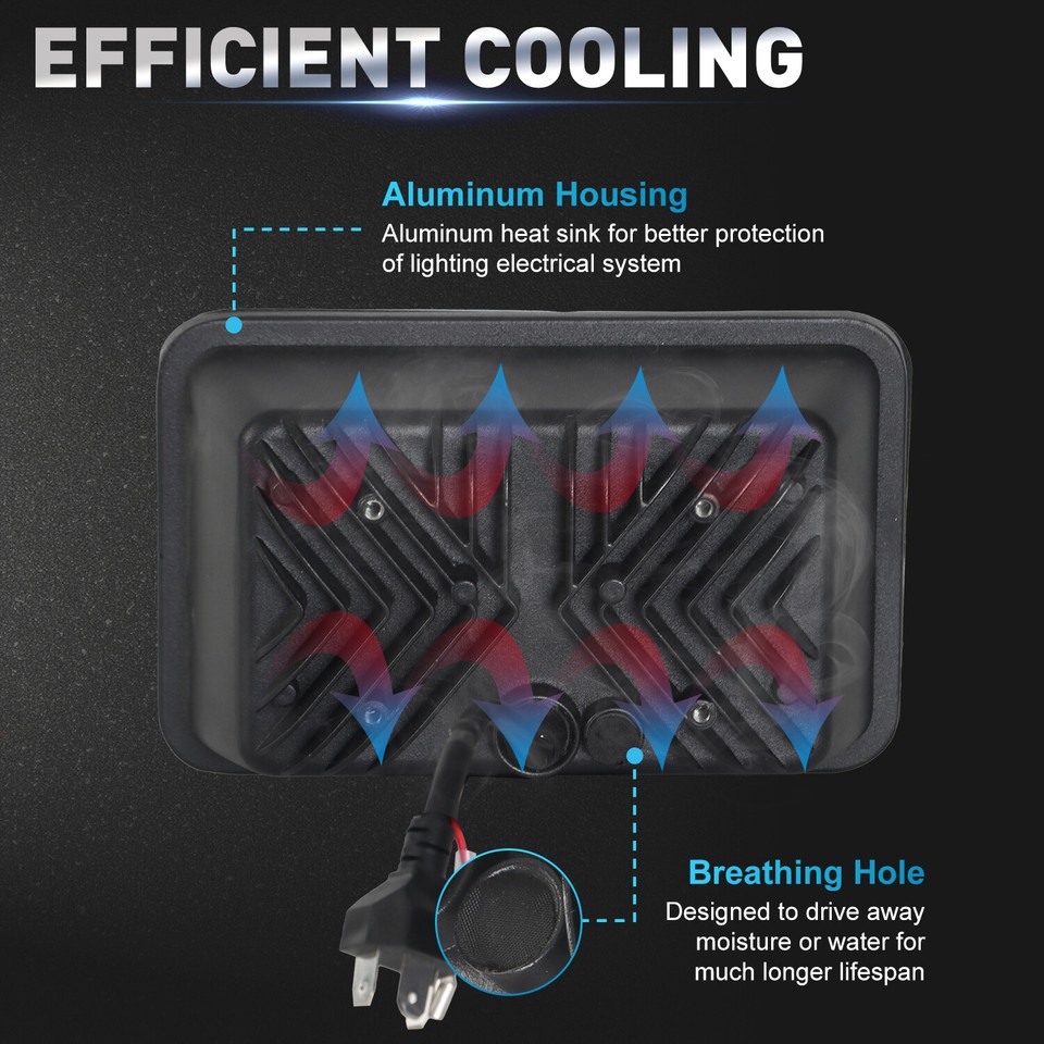 Pair 4X6'' LED Work Lights Spot Driving Fog Headlight Offroad + Mount ...