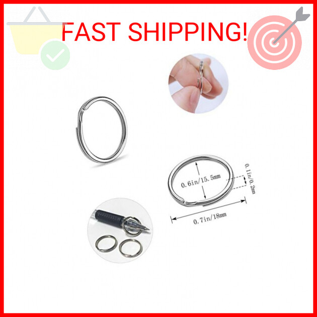 100 Pcs Split Ring, Small Key Rings Bulk Split Keychain Rings DIY Craft ...