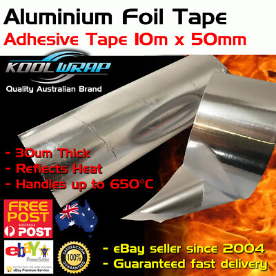 Silver Aluminium Foil Adhesive Duct Tape Reflective Heat Shield 10m ...