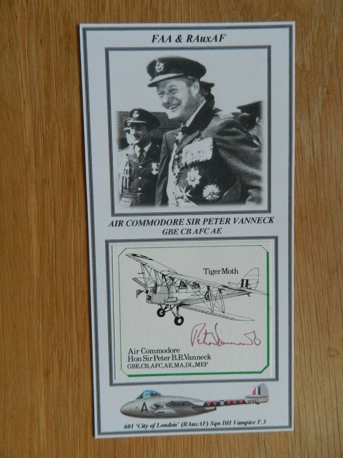 Royal Navy & Fleet Air Arm Book Label signed Air Commodore Peter ...