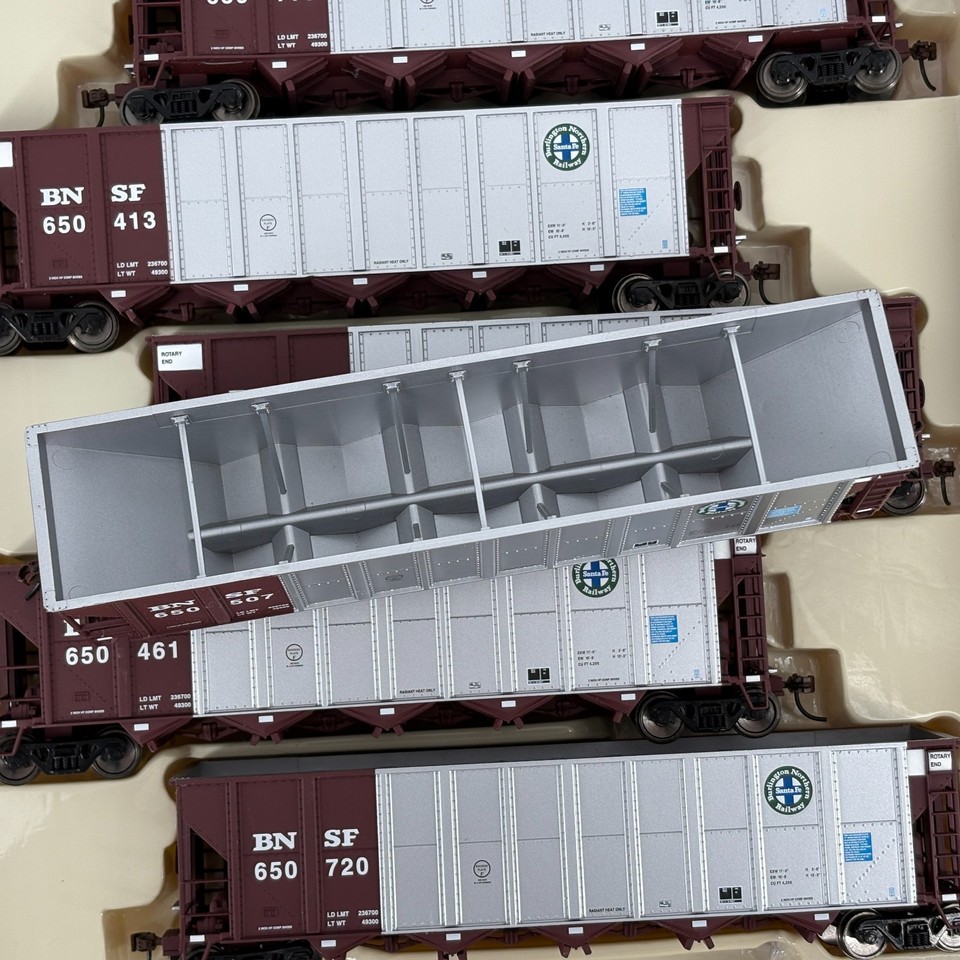 HO Walthers 932-7822 BNSF RD4 Coal Hopper 6-Pack w/ MTL Wheels ...