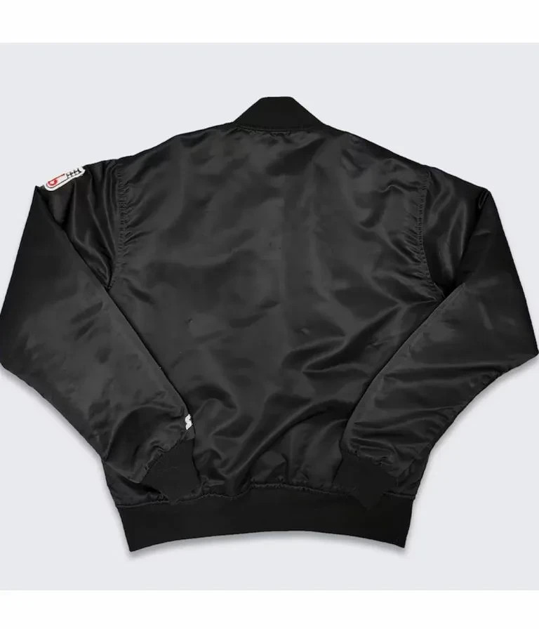 Los Angeles Raiders Full-Snap Black Satin Men's & Women's Varsity ...