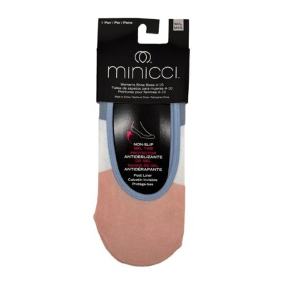 2 Pairs of Minicci Peach/Gray/White Liner Socks Size M/L 4-10 NWT | eBay