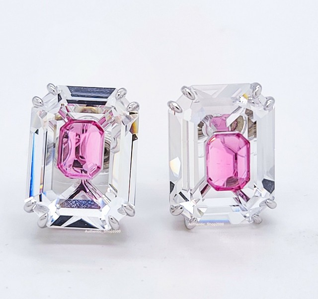 Swarovski Crystal Collection I Chroma Earrings Pink Rhodium Plated ...