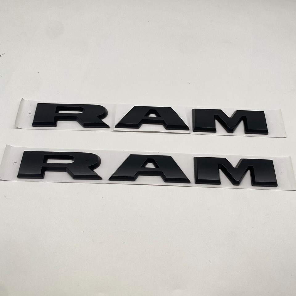 2x Black 2019-2023 Front Door Side Letters Emblems For RAM 1500 2500 ...