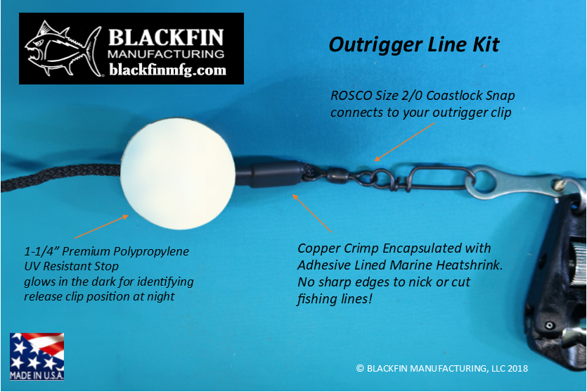 Outrigger Line Kit Pre-rigged Line Set w/ Two HAL-LOCK™ HL-12 Locking ...