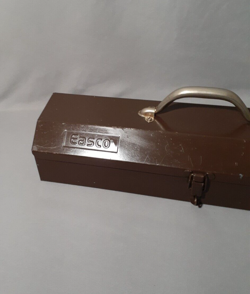 Vintage Easco Brown Tool Box Socket Tools Wrenches 19"x6"x4". | eBay