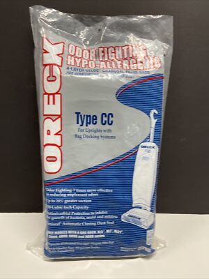 Oreck Type CC Vacuum Cleaner Bags CCPK80F Hypo-Allergenic 6 Pack Open ...