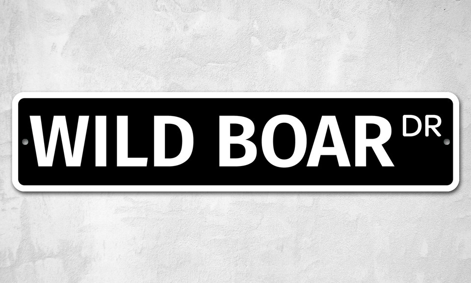 7798 SS Wild Boar 4" x 18" Novelty Street Sign Aluminum | eBay