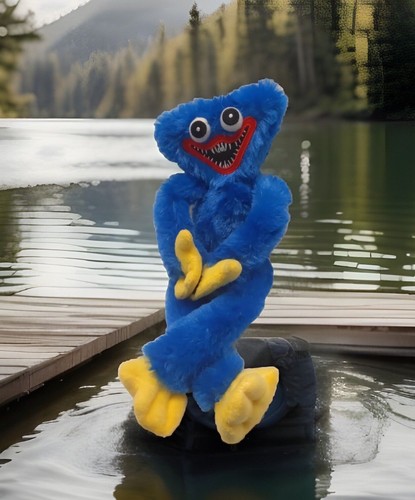 Poppy Playtime Blue Huggy Wuggy 17 Inch Plush Toy With Connecting Hands ...