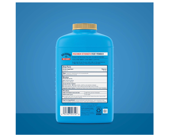 Gold Bond Medicated Talc-Free Foot Powder 10 oz., Maximum Strength Odor ...