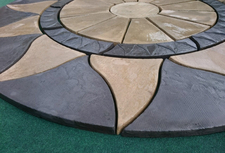 Paving sun aztec circle rotunda for garden patio slab stone feature ...