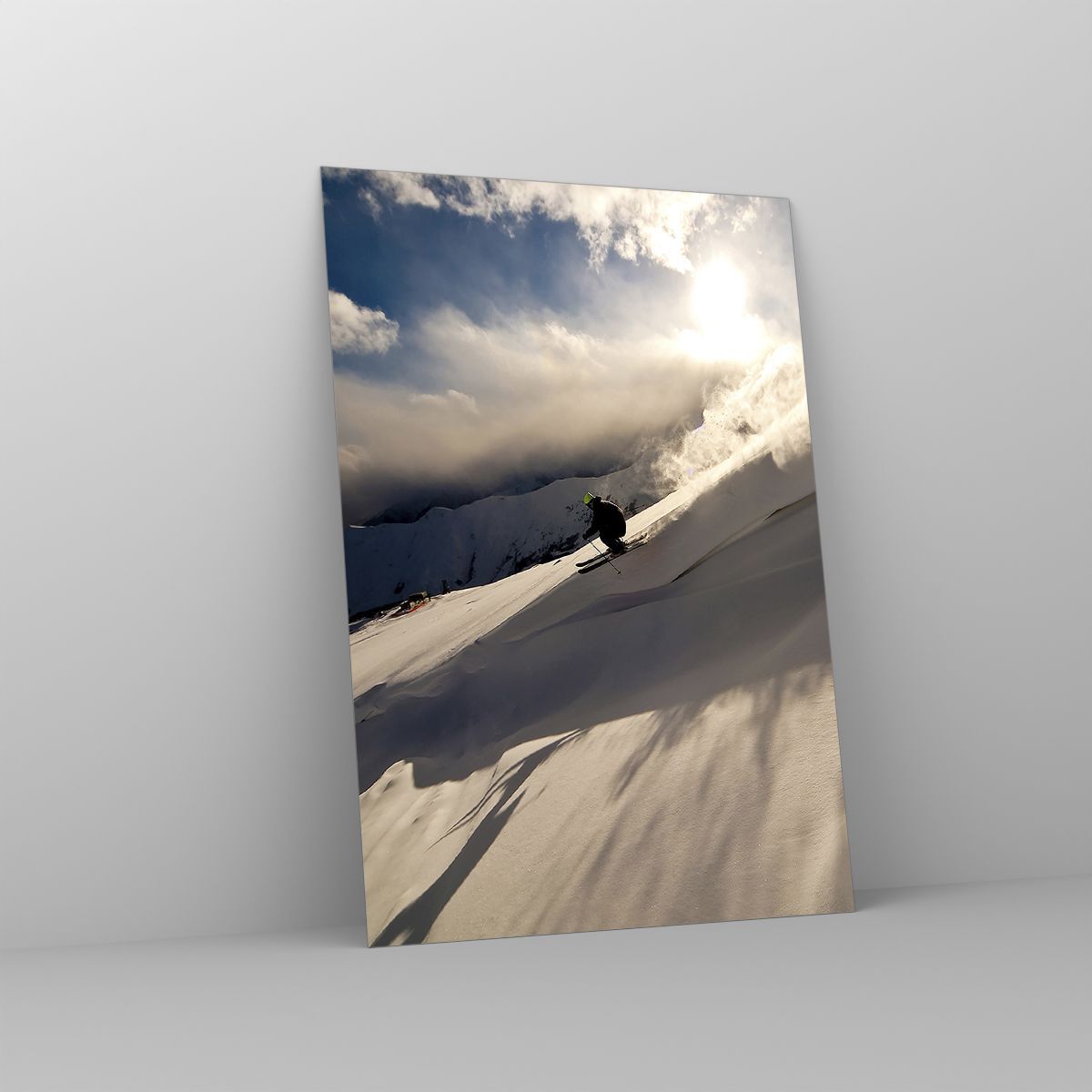 Impression sur Verre 70x100cm Tableaux Image Photo Montagnes Ski Hiver ...