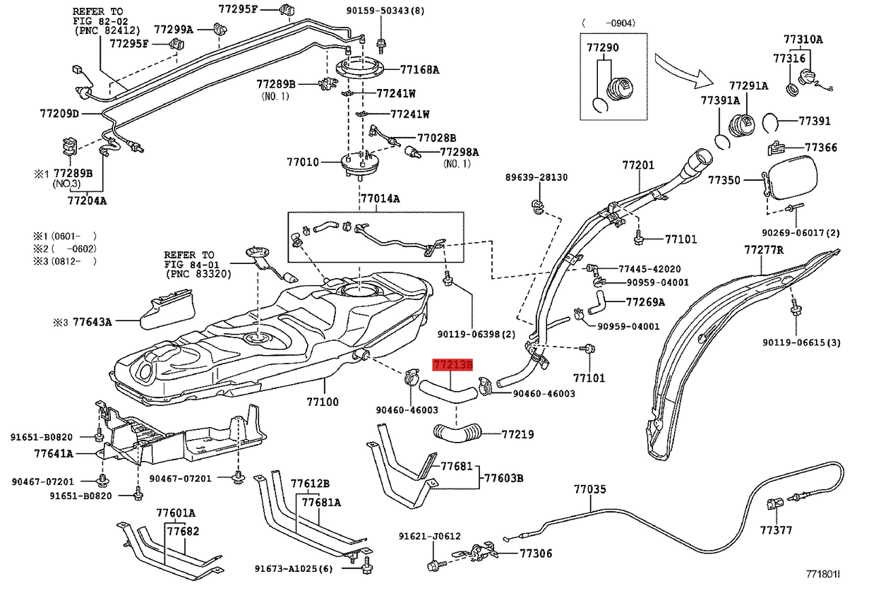 GENUINE TOYOTA HOSE FROM FUEL TANK TO FILLER PIPE FITS RAV4 77213-42100 ...