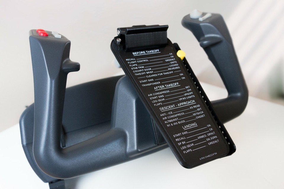 Boeing 737 Yoke Checklist and Map Holder for CH Yoke for Flight ...