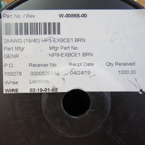 GENERAL WIRE HP3-EXBCE1-BRN Qty of 150 per Lot E-28 (19) BR 200C 600V ...