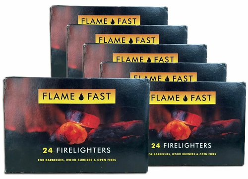 240 Fire Lighters FlameFast 10 Pack Long Burning Firelighter Bulk ...
