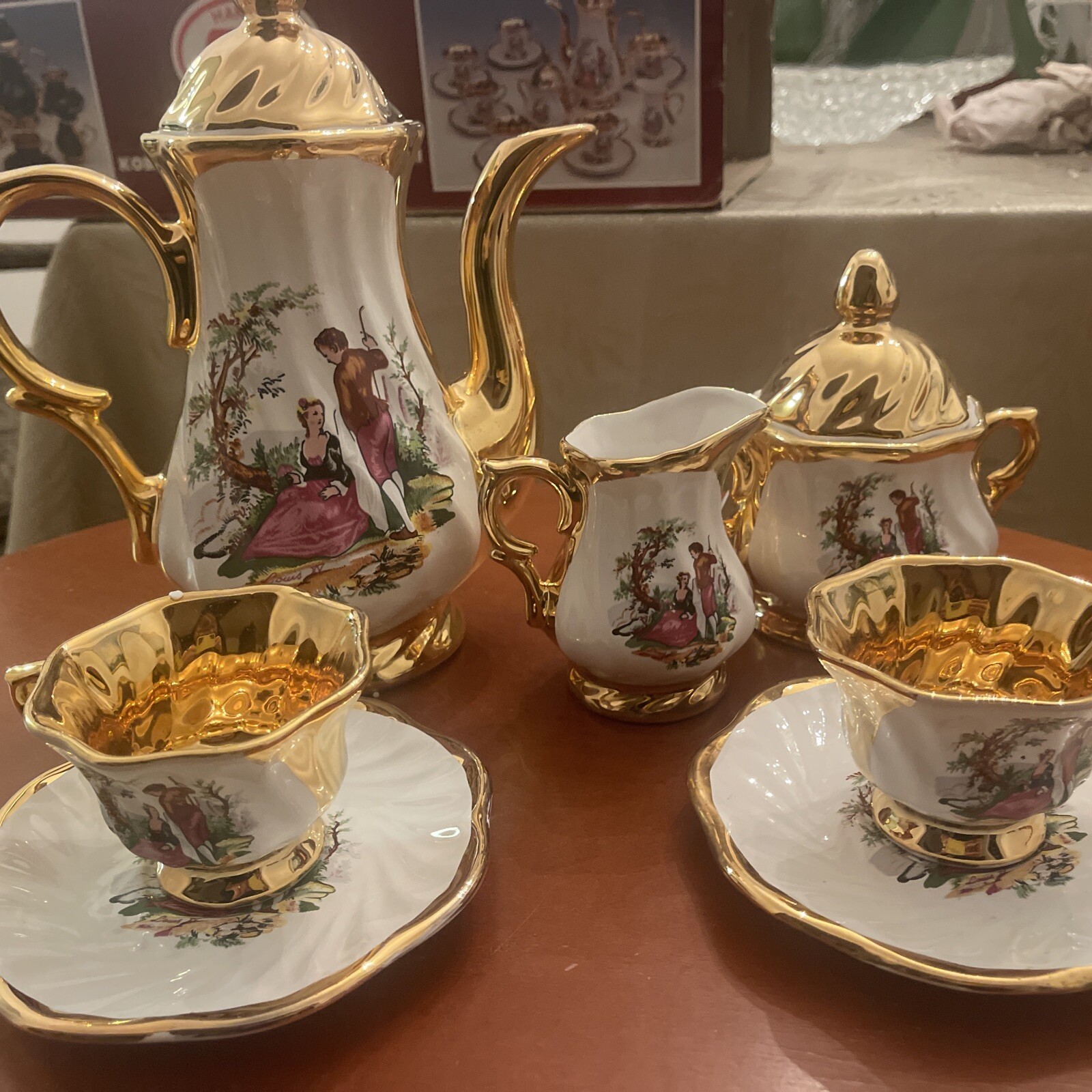 Vintage Madonna Porcelain Gold plated Tea Set For 6 | eBay