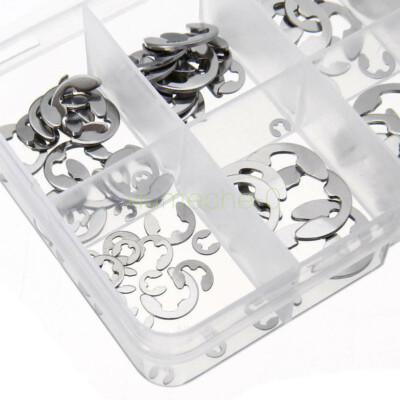 120PCS Assorted M1.5 - M10 Stainless E Clips C Circlip Retaining Snap ...