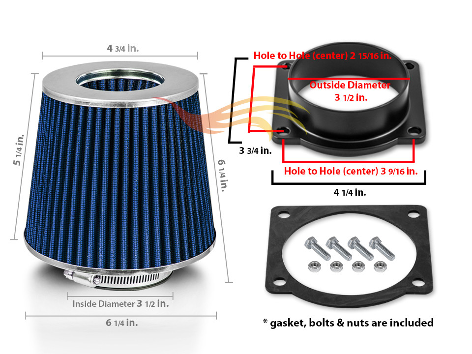Air Intake MAF Adapter + BLUE Filer For 95-03 Ford Ranger 4.0 V6 | eBay