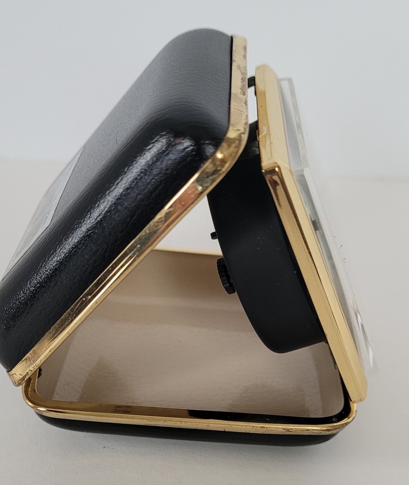 Bulova Vintage Folding Clam Wind-Up Mechanical Travel Alarm Clock Japan ...