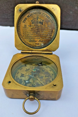 Nautical Vintage Magnetic Compass With Hand Carved Design. | eBay