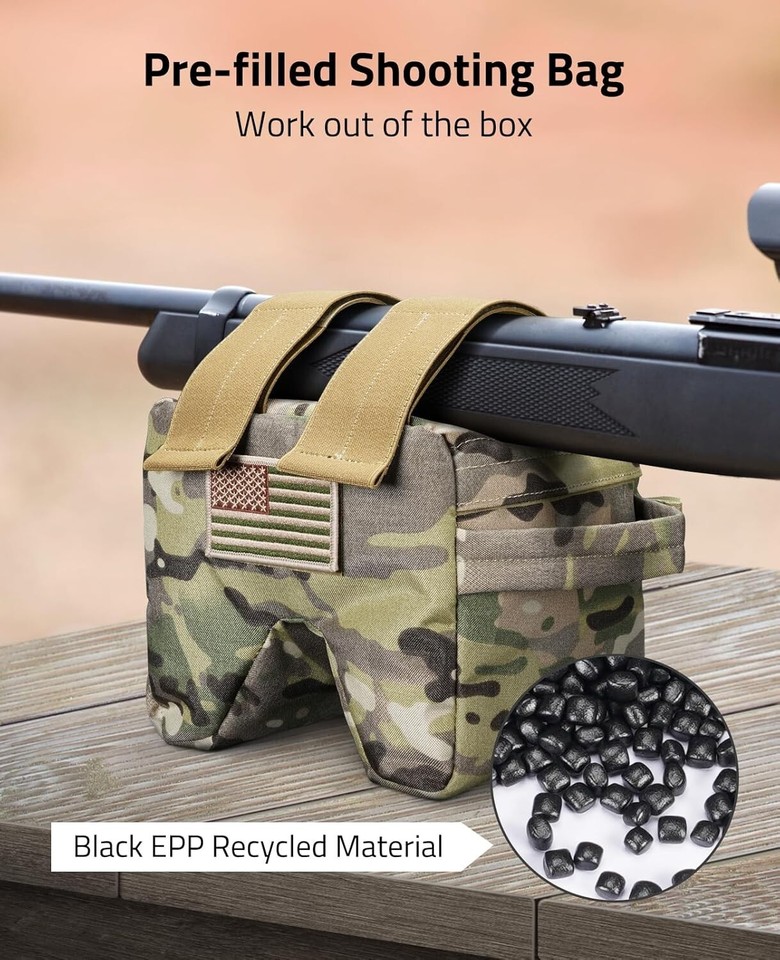 Shooting Bag Filled, Prone Shooting Rest Bag, Front or Rear Squeeze Bag ...