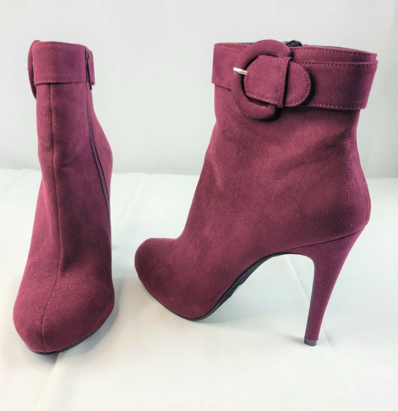 Just Fab Colette Berry Red Platform Suede Shoe Boots Size 10 | eBay