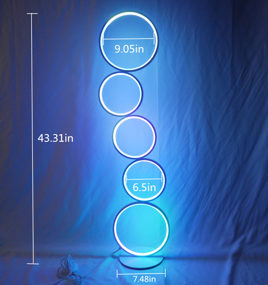 43" Modern LED Floor Lamp Color Changing Dimmable Party Bedroom Gaming ...