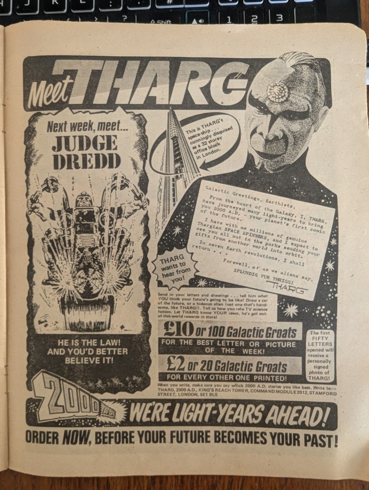 2000ad prog 1 - 26 Feb 1977 - 1st issue (no free gift) - No Writing ...