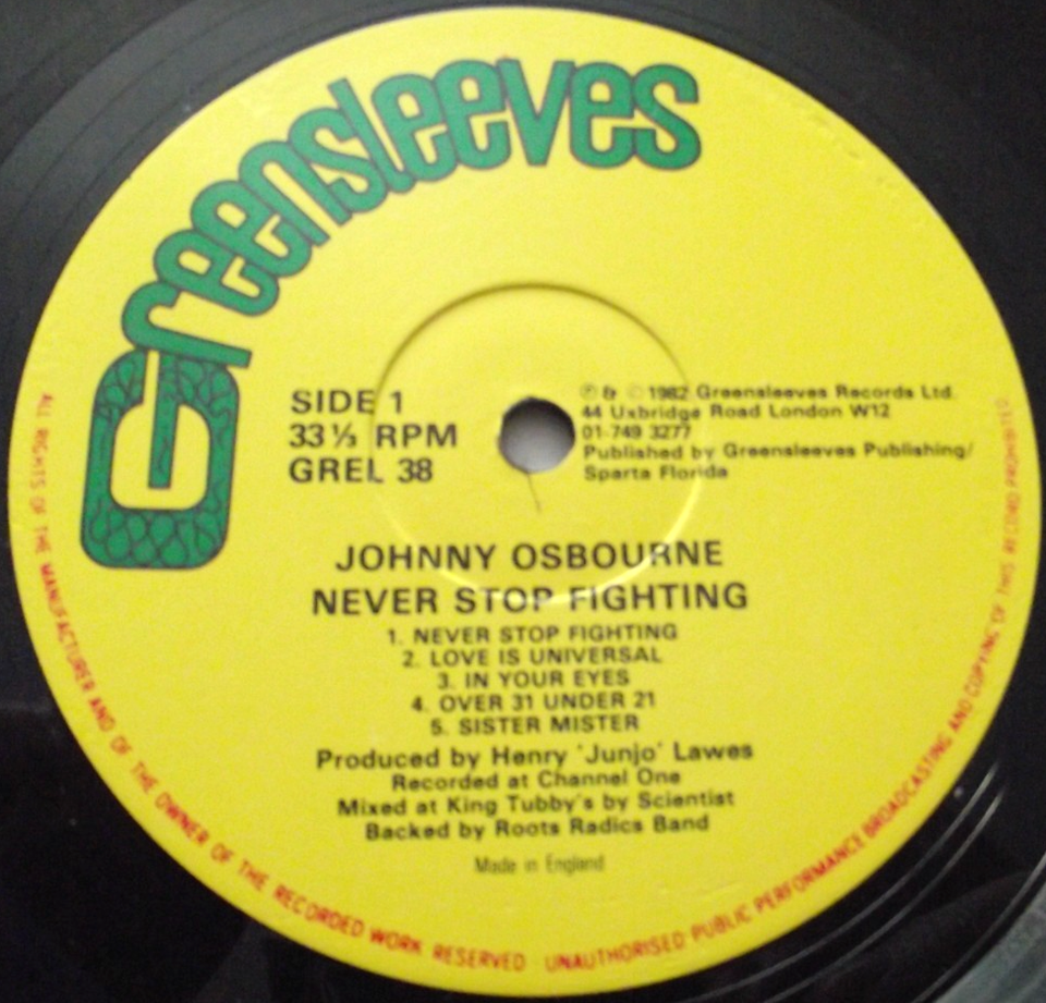 JOHNNY OSBOURNE ~ NEVER STOP FIGHTING ** 1982 UK GREENSLEEVES LP | eBay UK