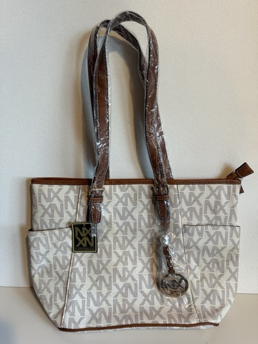 New With Tag / NX Woman's beige pebbled large shoulder bag - tote ...