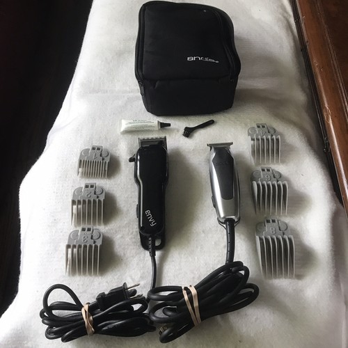 Andis Stylist Combo Envy Clipper US1 + Black RT1 Hair Clipper Set Open ...