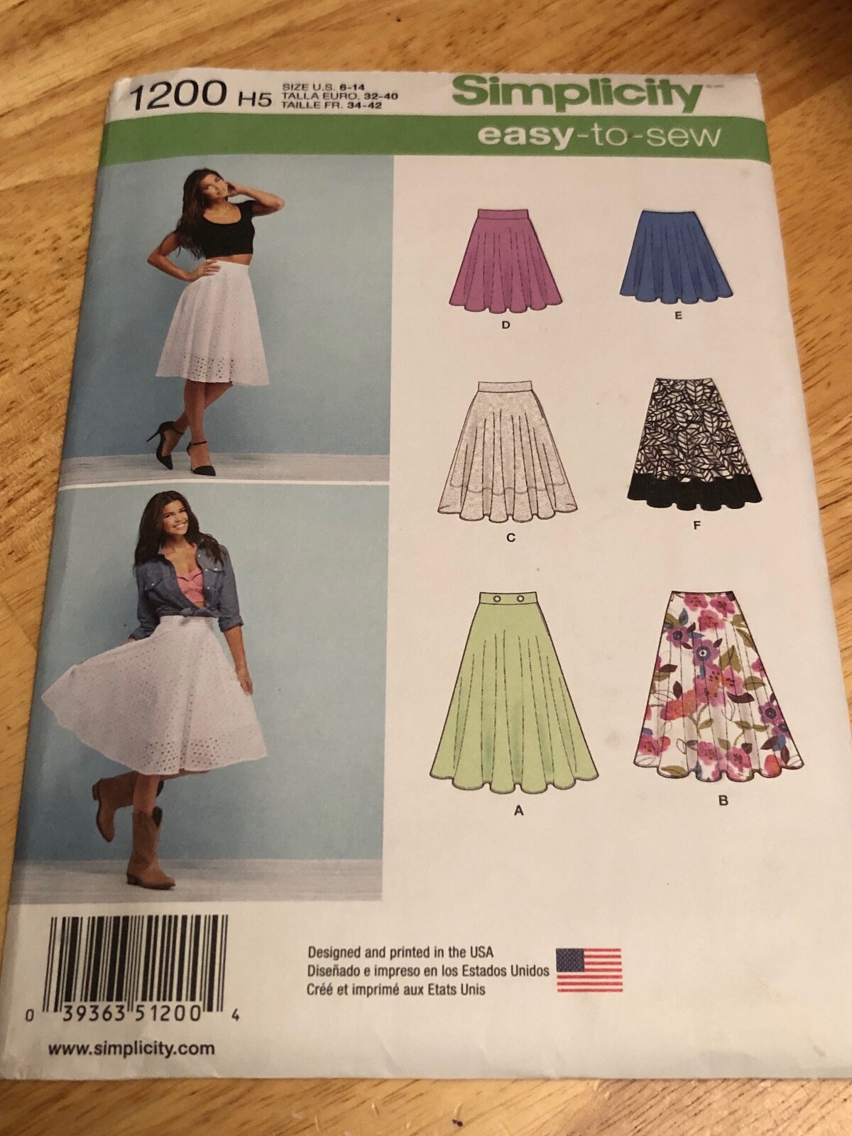 🌺 SIMPLICITY #1200 - LADIES ( 6 STYLE ) TWO LENGTH TWIRL SKIRT PATTERN ...