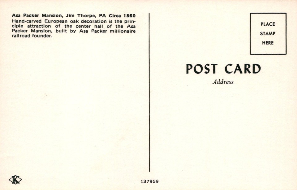 Asa Packer Mansion Center Hall European Oak Jim Thorpe Pennsylvania ...