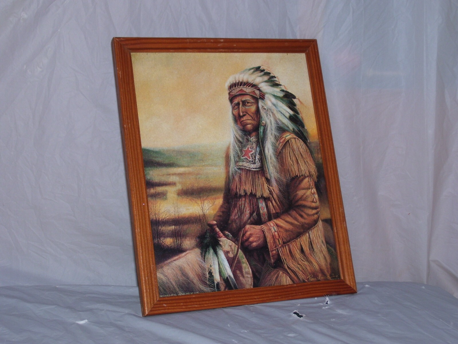 Ruane Manning Vintage American Indian Chief Western Picture 9" x 11 ...