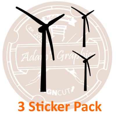 3 x Wind Turbines Sticker Pack - Car Electric EV renewables | eBay UK