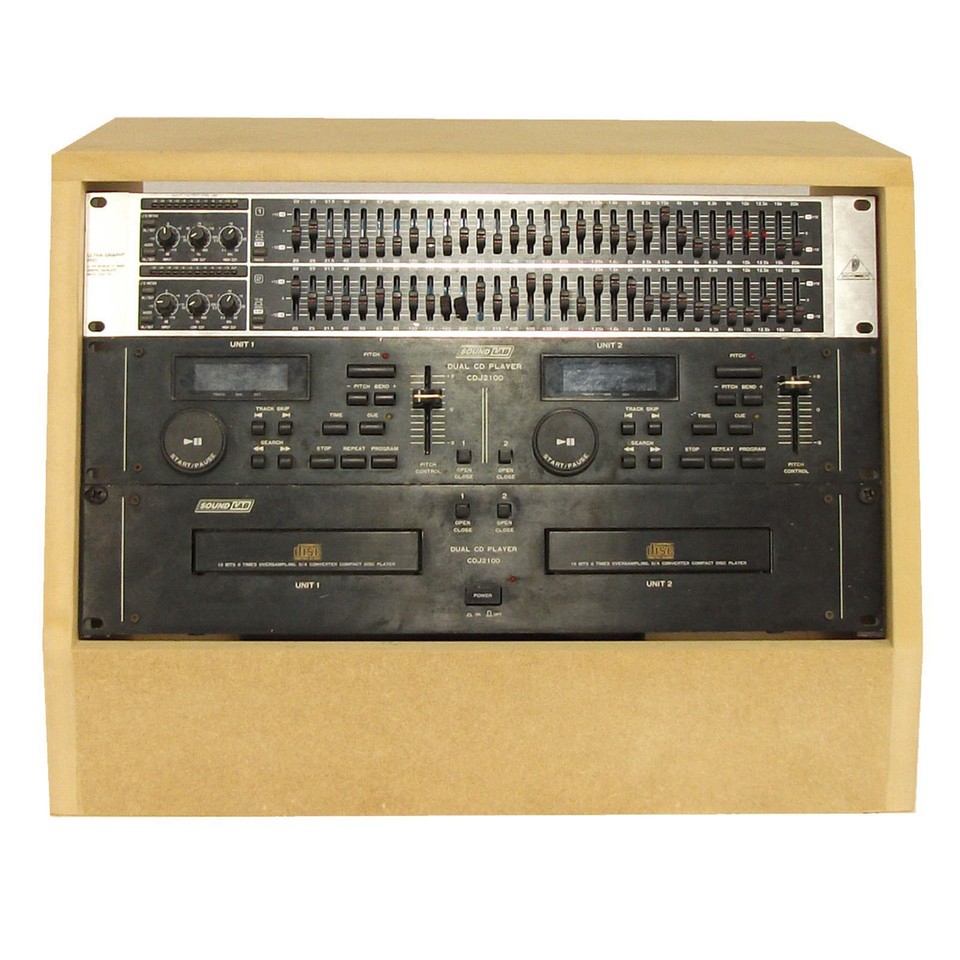 6u 19 inch Angled Desktop Rack Pod - Recording Radio Studio Furniture ...