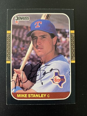 Mike Stanley Signed 1987 Donruss #592 Rookie Card Texas Rangers ...