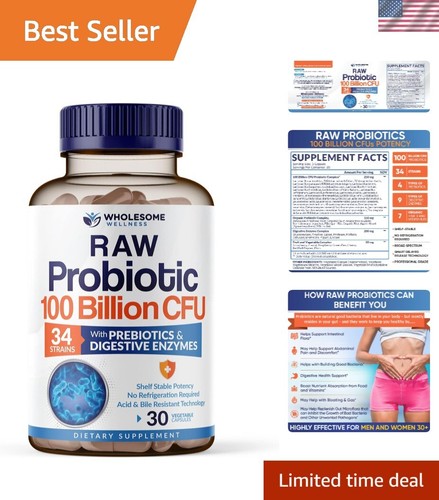 Professional Grade Probiotics with Prebiotics & Digestive Enzymes - 30 ...