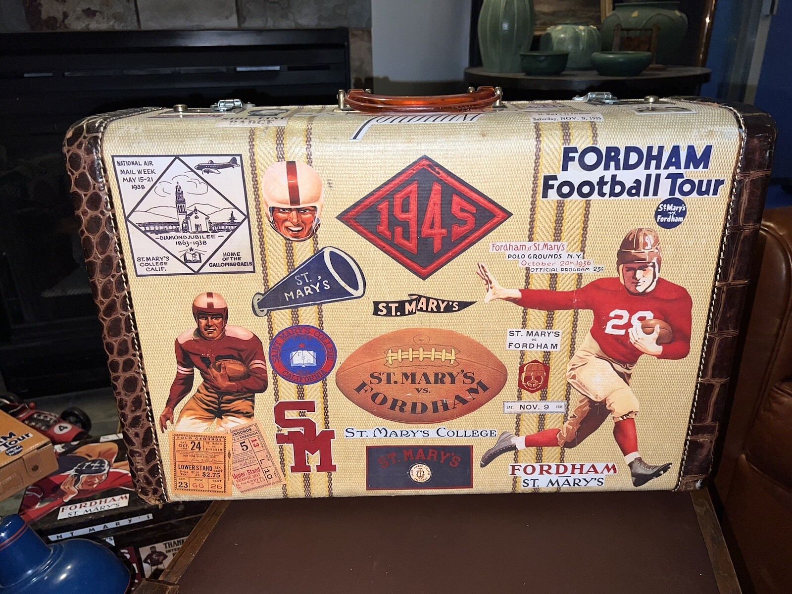 St Mary’s College Football Team VTG Suitcase Galloping Gaels 1940’s ...