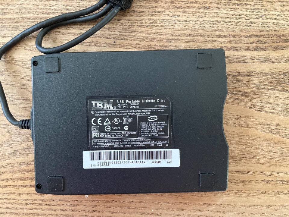 IBM Floppy Drive Portable USB & Travel Case 3.5 inch Disc Model MPF82E ...